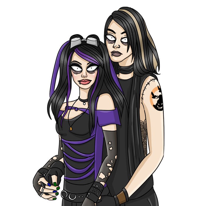 Gothic Custom Portrait! Made by Carla From Grove Street Art - Etsy