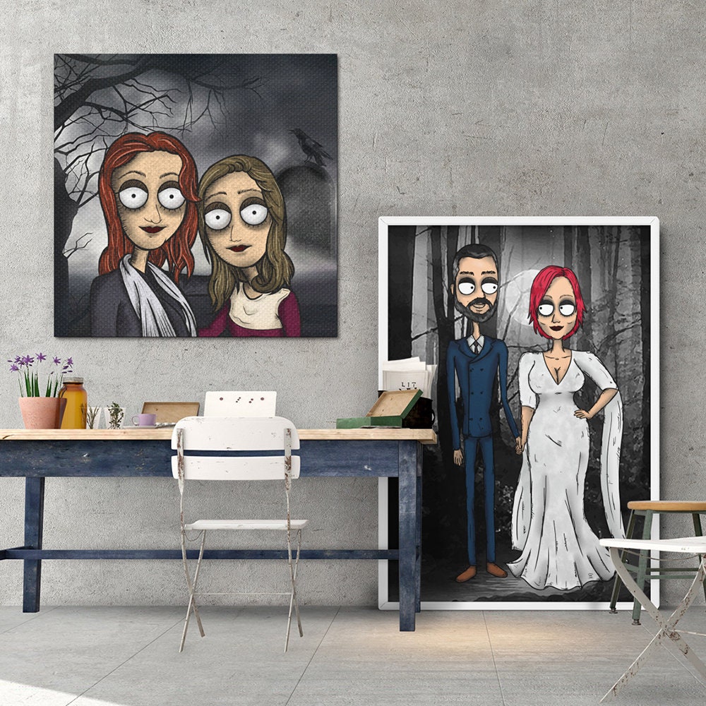 Horror Movie Decor - Custom Family Portrait for Horror Movie Friends ...