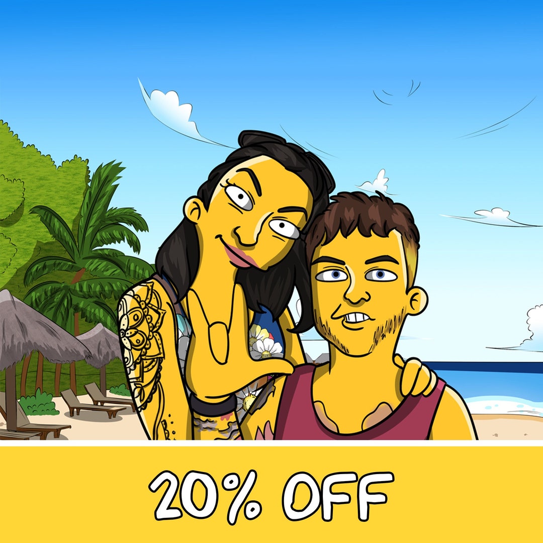Handmade by Me! the Yellow Cartoon Style Portraits is What I Love to Do ...