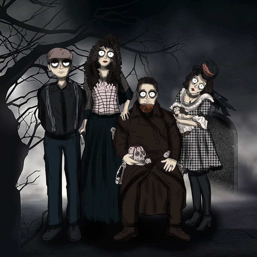 Ritratto Personalizzato in Stile Tim Burton - Ritratto Da Incubo ...