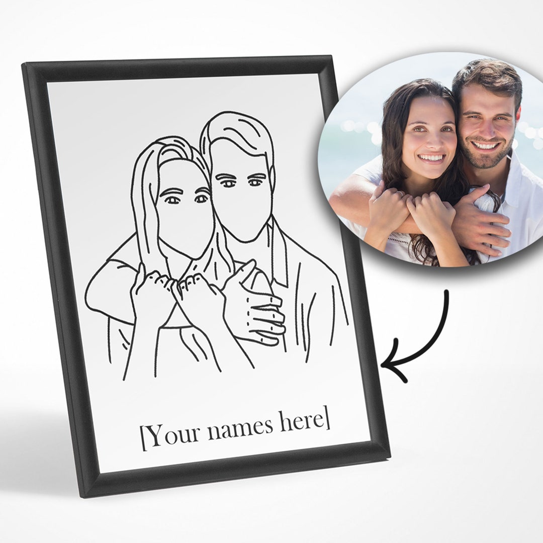Custom Line Art Portrait – Hand-illustrated Family or Couple Gift - Etsy