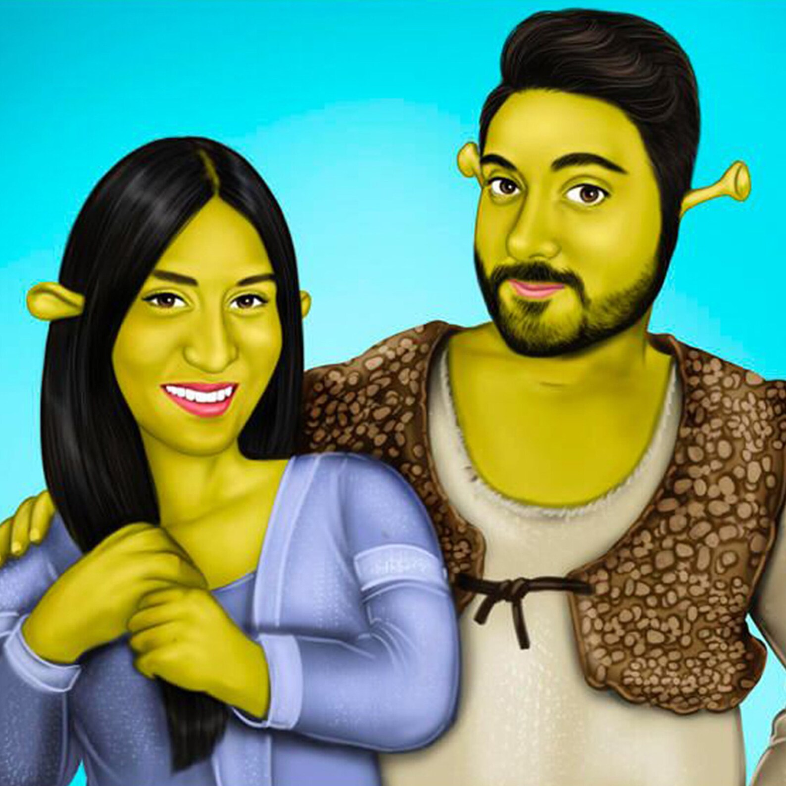 Shrek Style Family Portrait Hd Digital File That You Can - Etsy