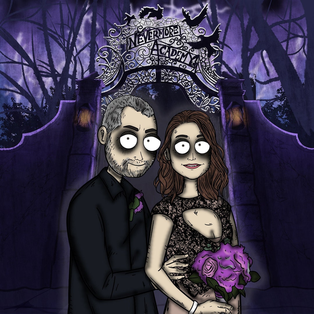 Nevermore Academy Custom Portrait - Tim Burton Style Portrait - Etsy
