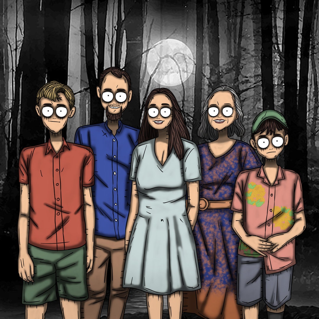 Horror Movie Decor - Custom Family Portrait for Horror Movie Friends ...