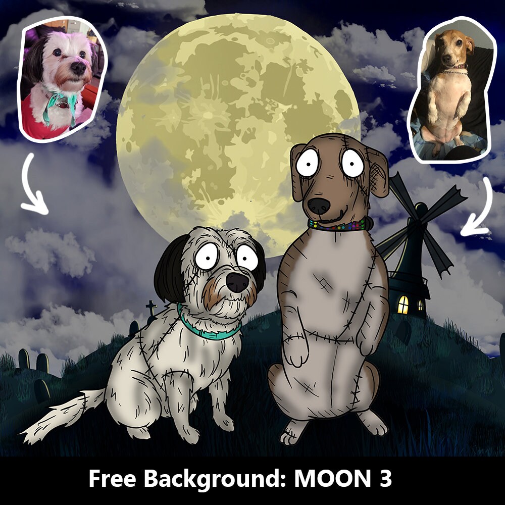 Custom Spooky Pet Digital Portrait - Etsy