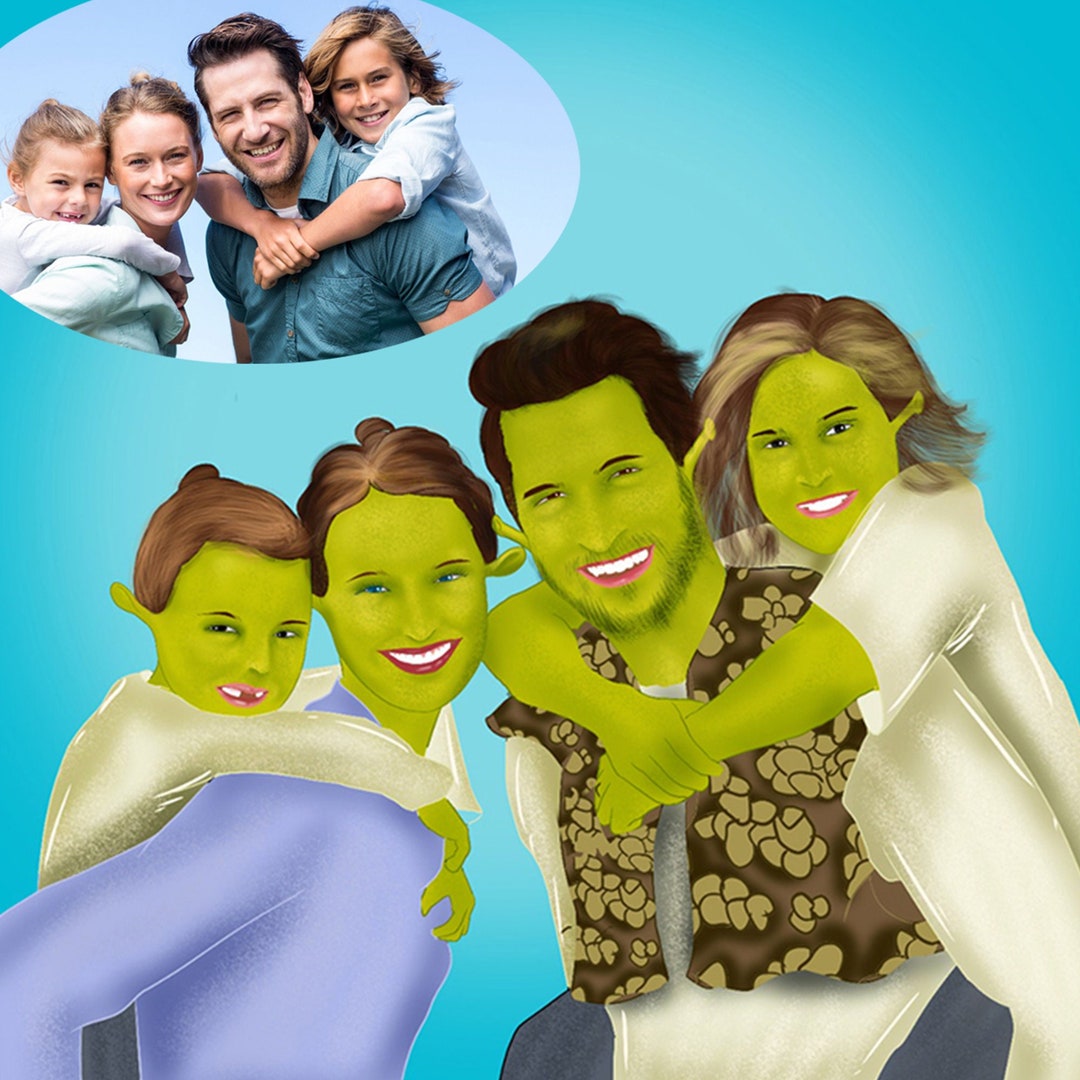 Green Monster Family Portrait Hd Digital File That You Can Print ...