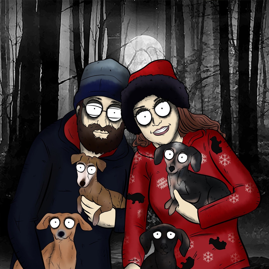 Tim Burton Style Portrait | Family Portrait | Drawing From Photo ...