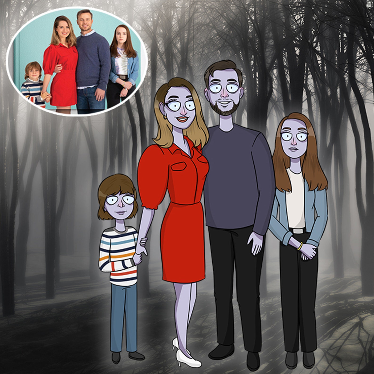 Spooky Digital Portrait is Family Portrait but in a Really Spooky Style ...