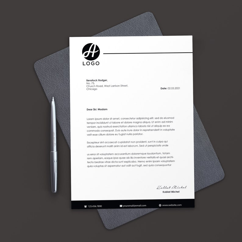 Clean Modern & Professional Letterhead Design Letterhead - Etsy Canada