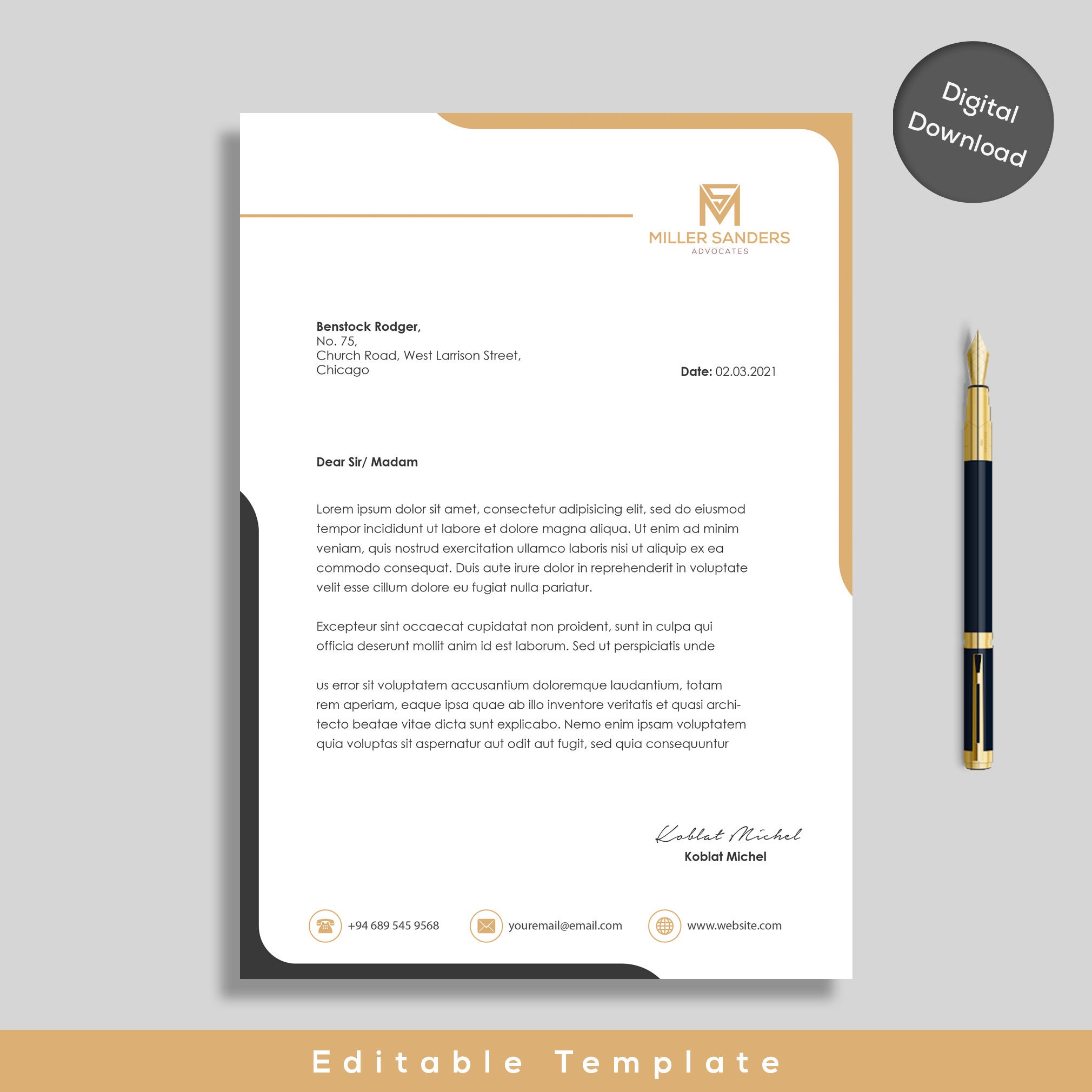 Letterhead Template Word Editable, Letterhead Template Business ...