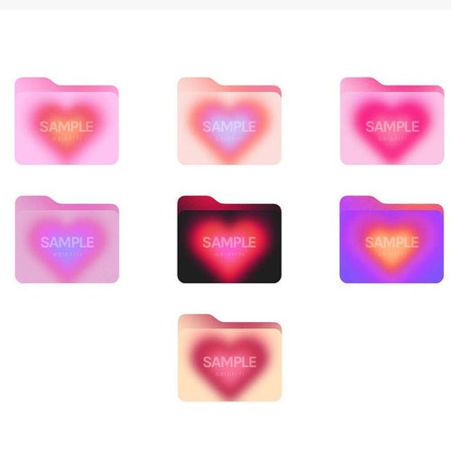 Aura Hearts Desktop Folder Icon Pack for Macos & Windows - Etsy
