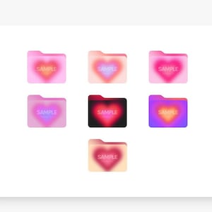 Aura Hearts Desktop Folder Icon Pack for Mac & Windows - Etsy