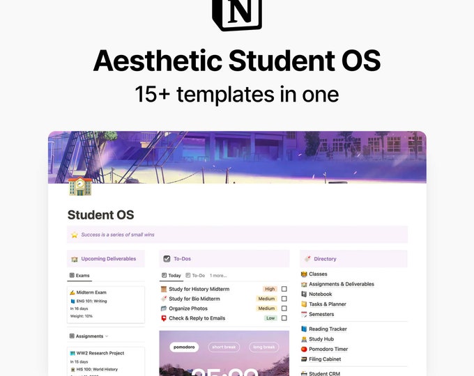Anime Cafe Notion Dashboard Template | All-in-one Aesthetic Life ...