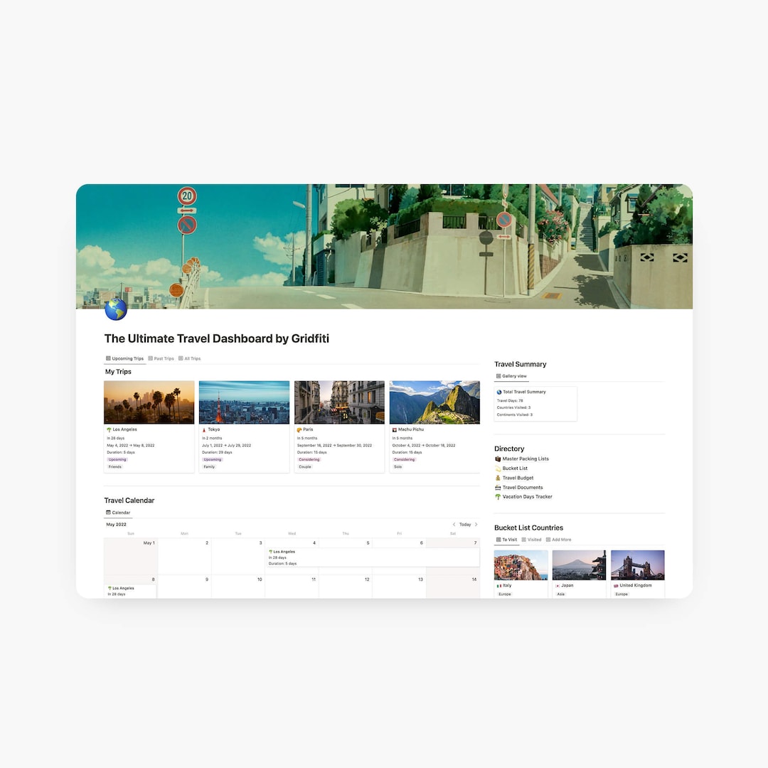 The Ultimate Notion Travel Template | All-in-one Travel Planner ...