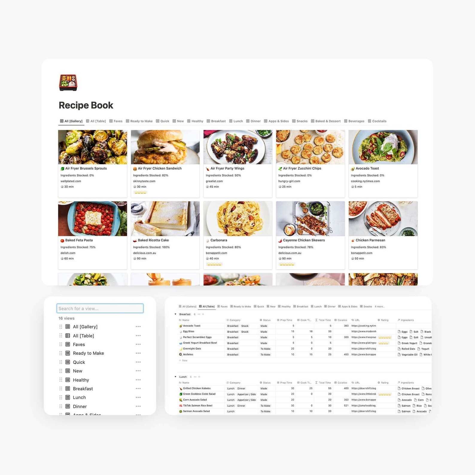 The Ultimate 3-in-1 Notion Meal Planner Template All-in-one - Etsy