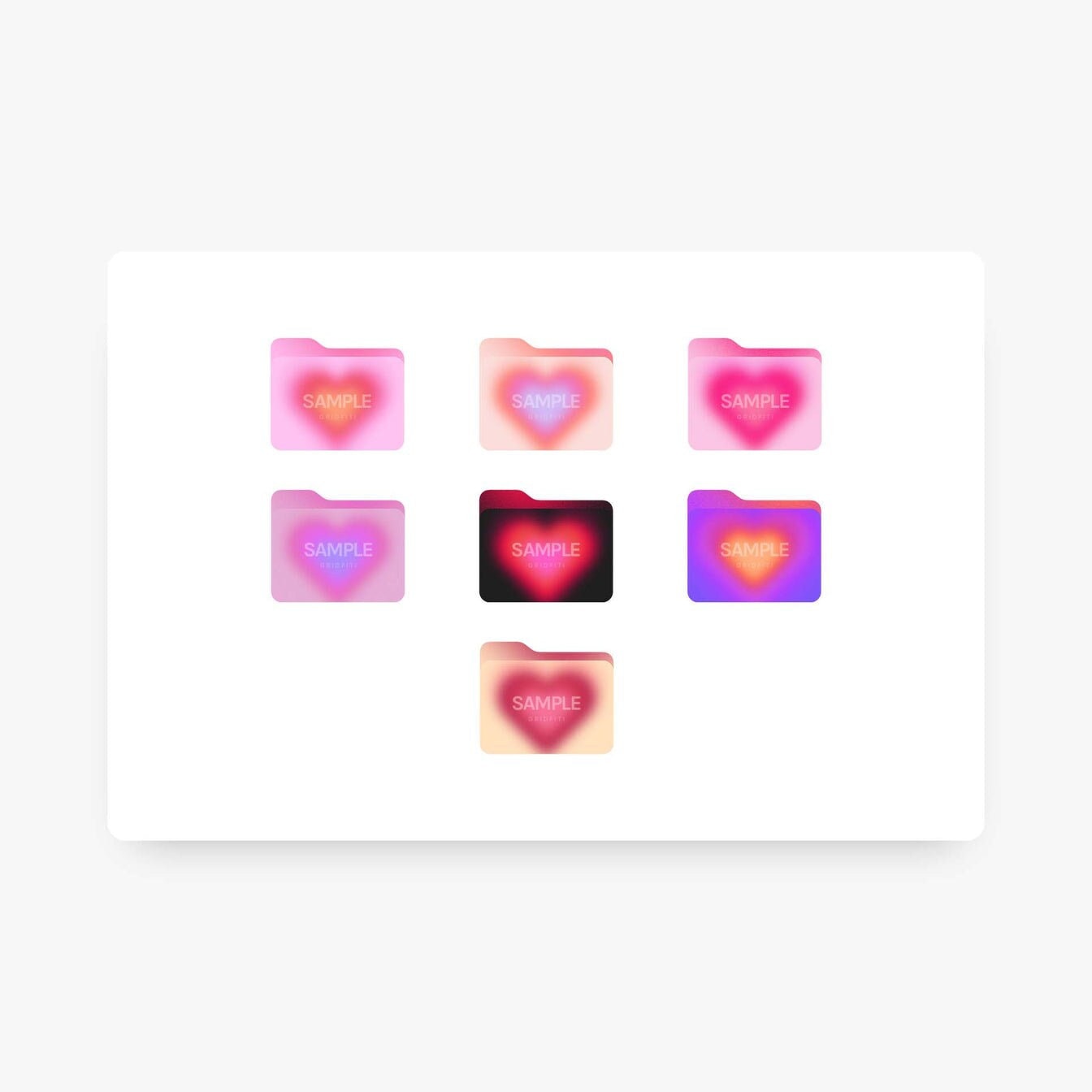 Aura Hearts Desktop Folder Icon Pack for Mac & Windows - Etsy