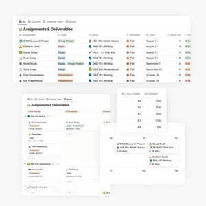 Student OS Notion Template | All-in-one Dashboard | Assignment Tracker ...