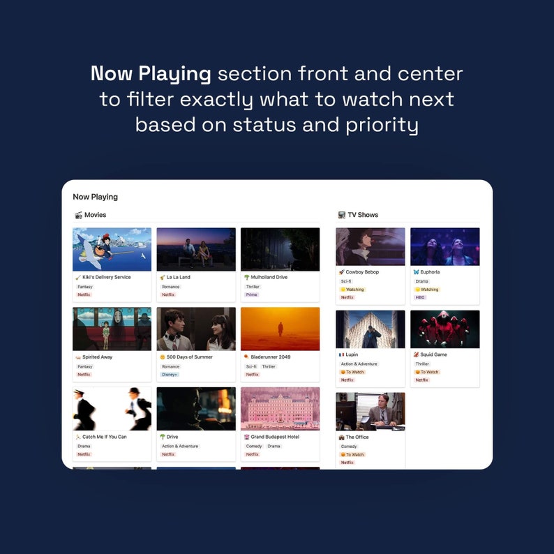 The Ultimate Notion Movie & TV Watch List Dashboard Template - Etsy