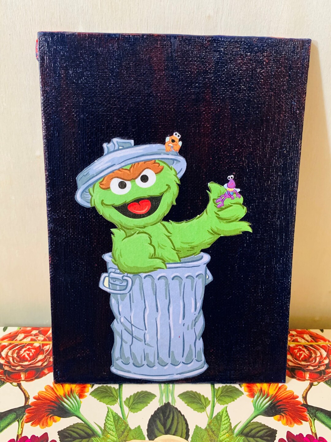 Vintage Sesame Street Oscar the Grouch Canvas Wall Art - Etsy