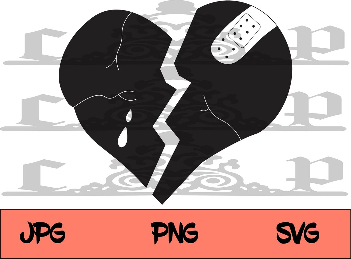 Corazón roto svg / Rotura del corazón svg png / | Etsy