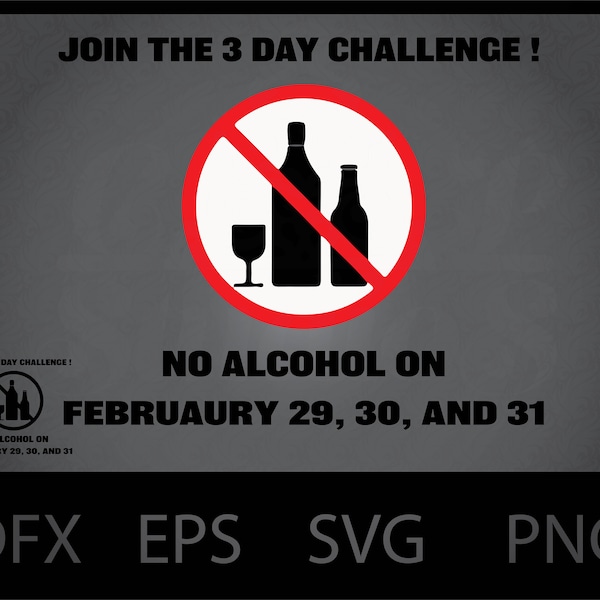 30 Day Alcohol Challenge - Etsy