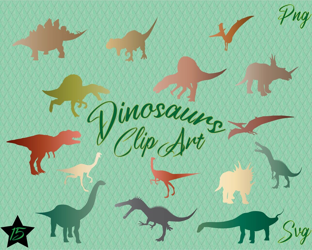 Dinosaurs Svg Dinosaurs Clip Art Digital File Dino Dinosaur Bundle Svg ...