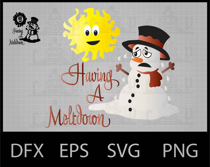 Having a Melt Down | Snowman Png | Christmas Svg | Melting Snowman ...