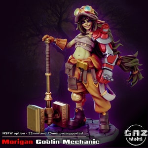 Morigan the Goblin Mechanic | Female Fantasy Miniature 3d Printed ...