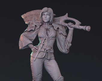 Arturia Female Fantasy Miniature 3d Resin Model Pin up Miniature Warrior Fighter Sexy Model 32mm ...