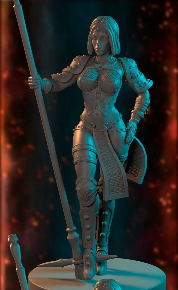 Sira Female Fantasy Miniature Pin up Miniature 3d Resin Printed Model 35mm / 75mm by the Clover ...