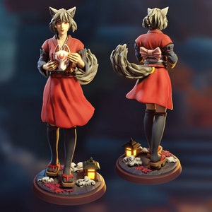Inari, Kitsune Girl | Female Fantasy Miniature 3d Resin Printed Model ...