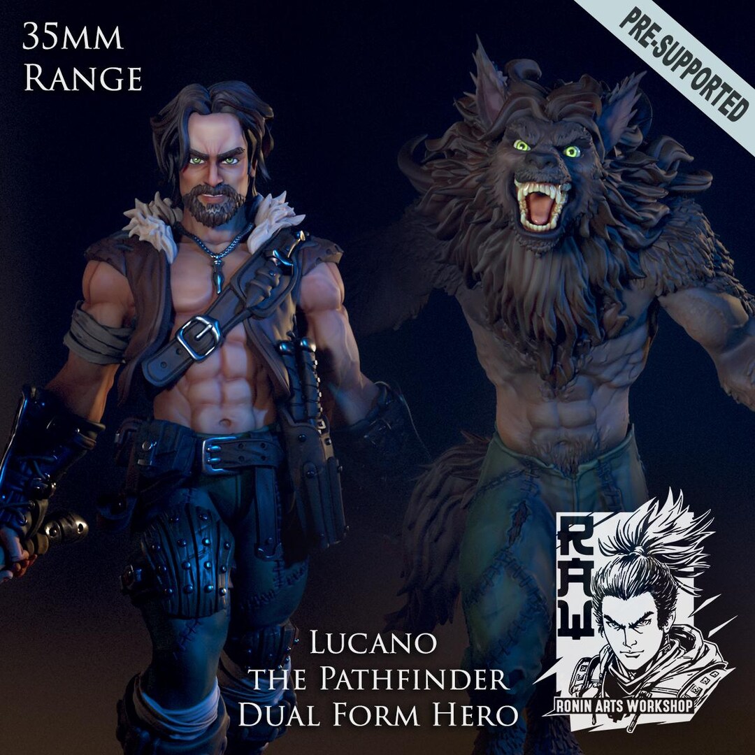 Lucano the Lycan | Dnd Werewolf Warrior Collectible Shifter Miniatures ...