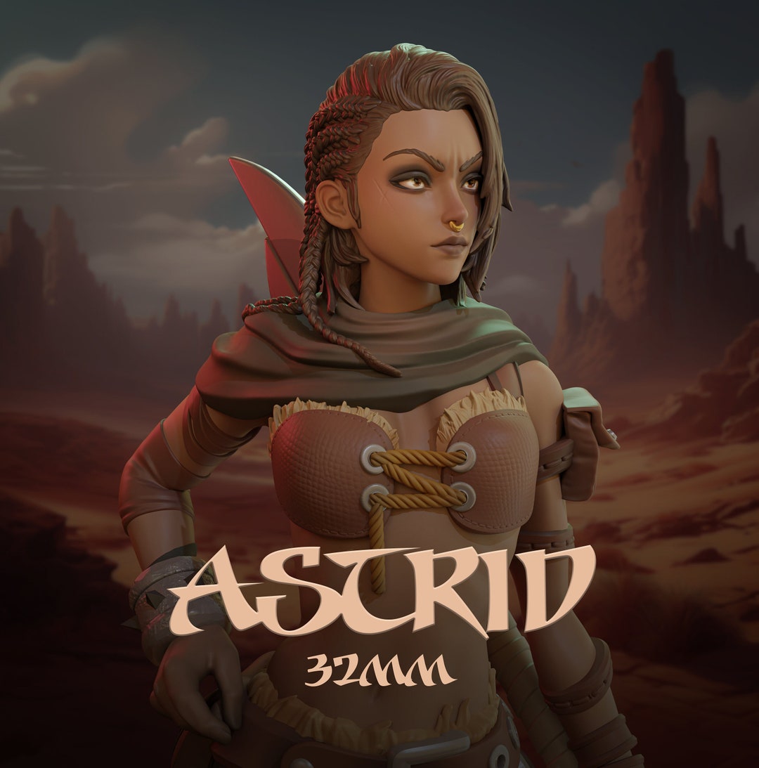 Astrid Standalone | Dnd Female Fighter Druid Tamer Fantasy Miniature ...