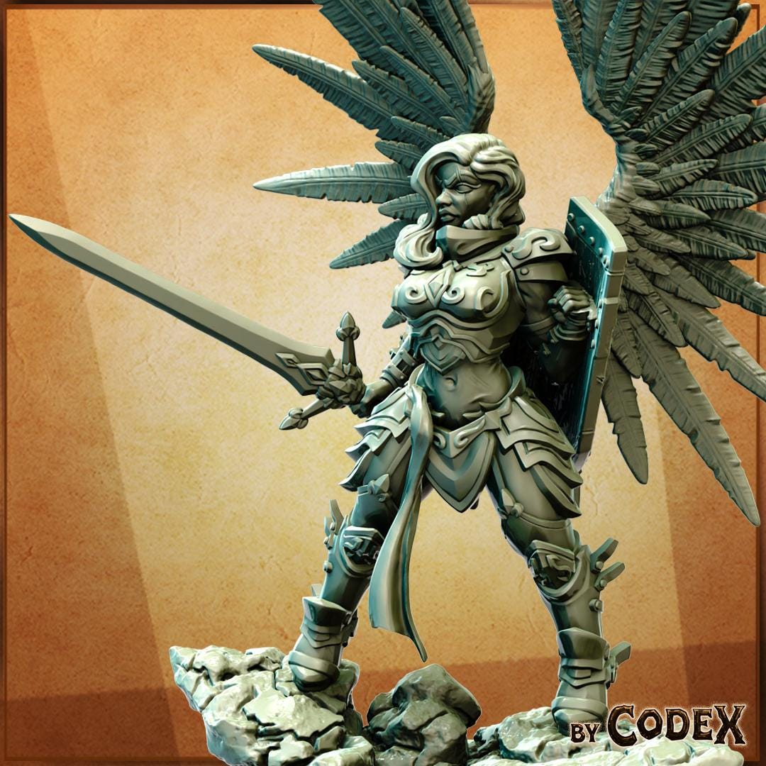 Ulrika | Dnd Female Angel Aasimar Warrior Knight Miniature | 35mm ...