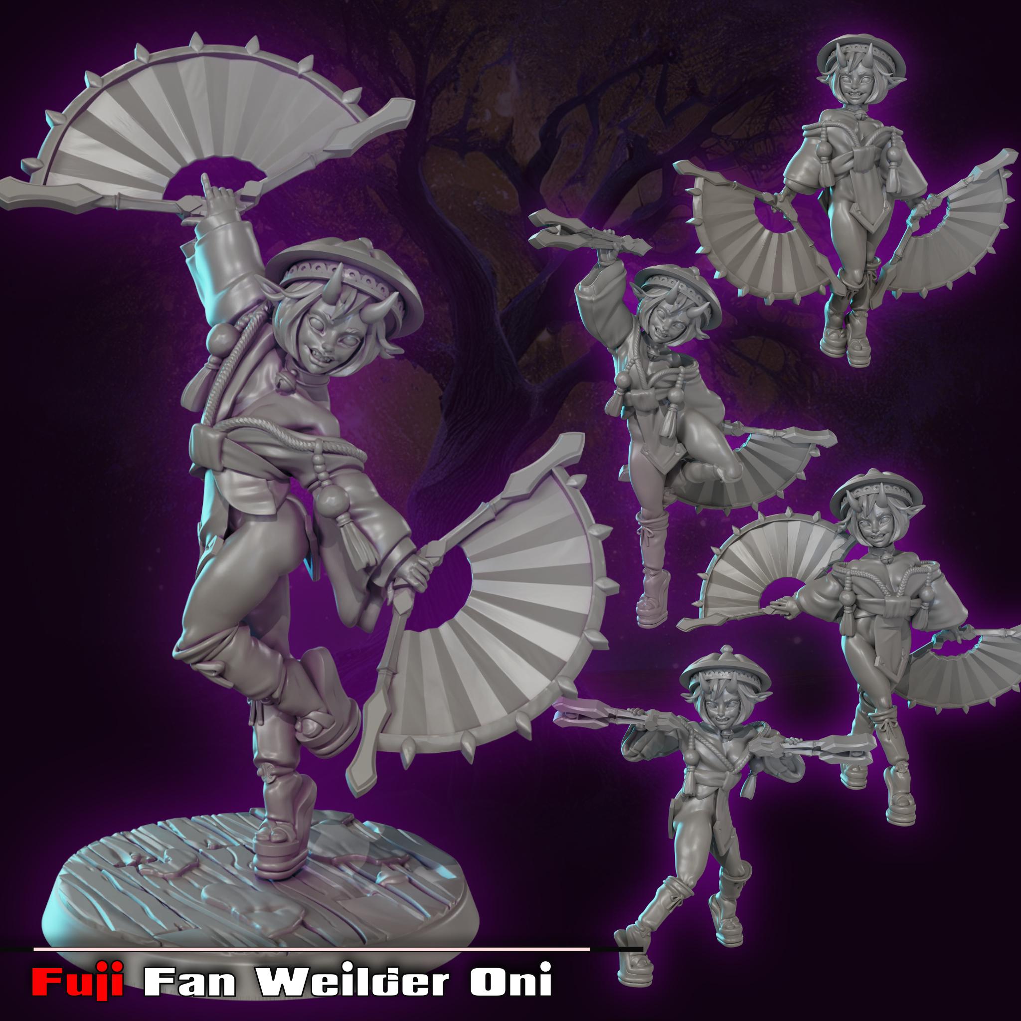 Fuji, the Oni Fan Wielder | Dnd Female Fantasy Demon Oni Ninja ...