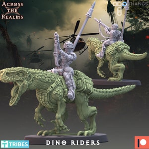 Dino Riders | Female Sci-fi Miniatures Mounted Combat Dinosaur Riders ...