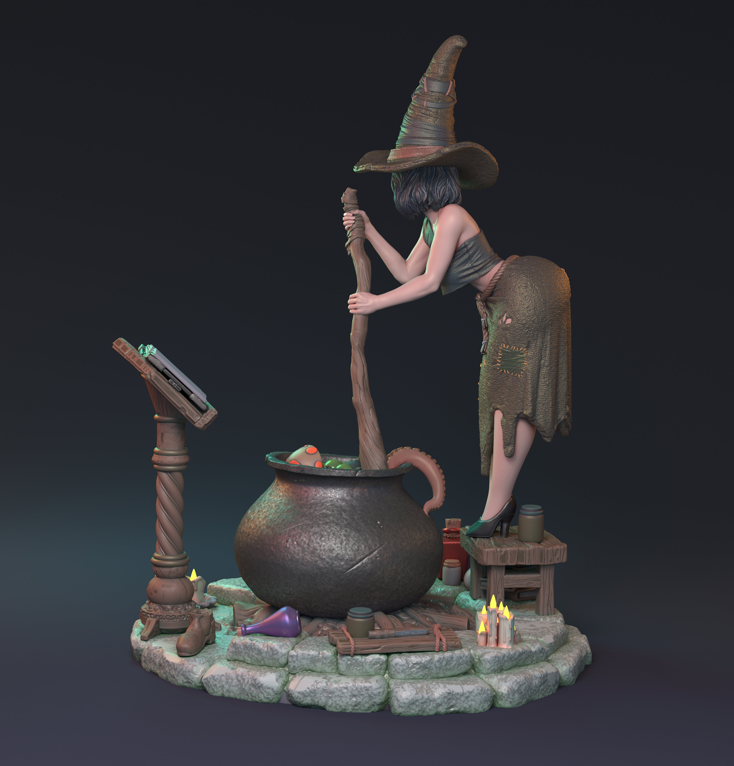 Magical Relationships Female Fantasy Miniature 3d Resin Model Pin up ...