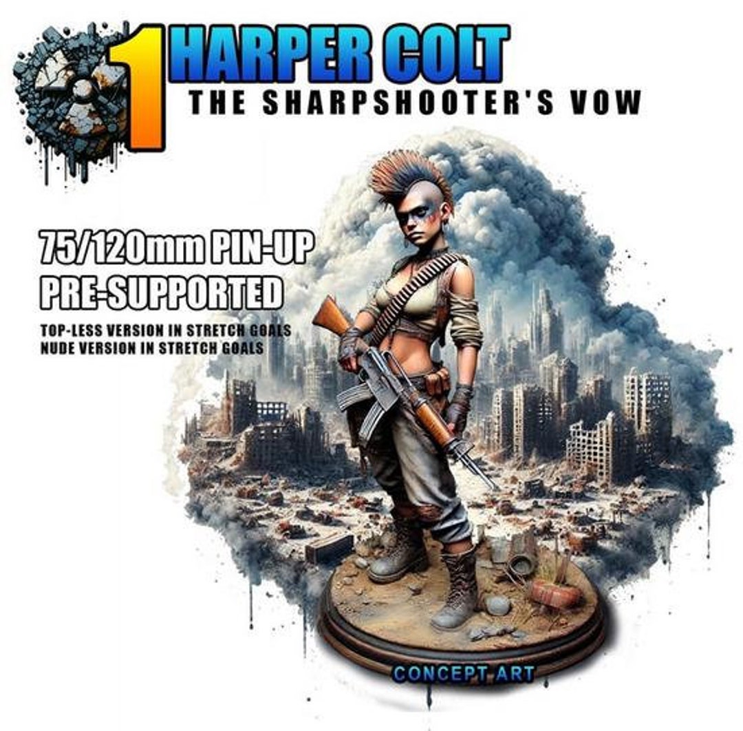 Harper Colt | Dnd Female Sci-fi Post-apocalypse Raider Thug Pinup 3D ...