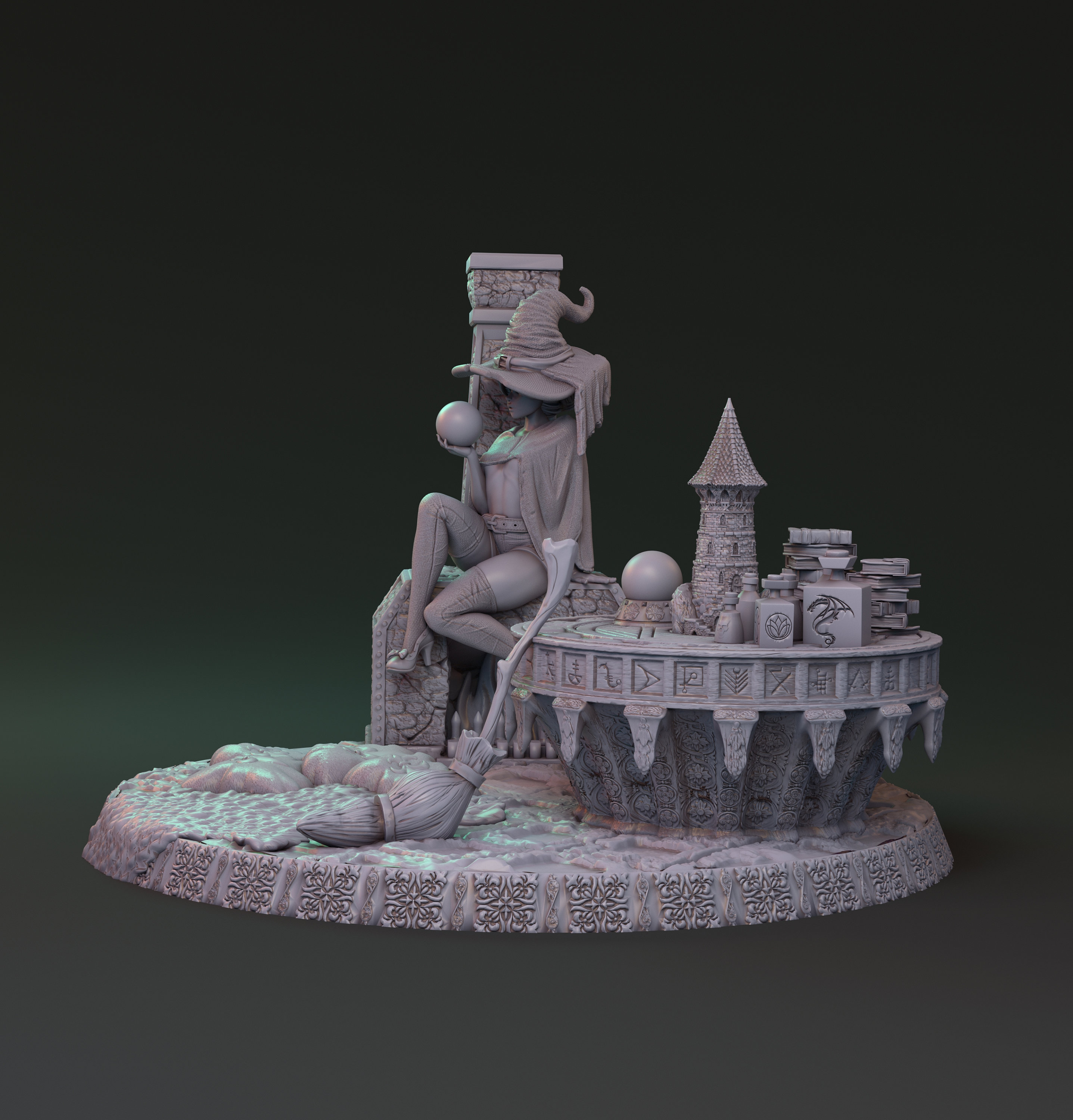 Yaleena Raueswasser Diorama Female Fantasy Miniature Pin up Miniature ...