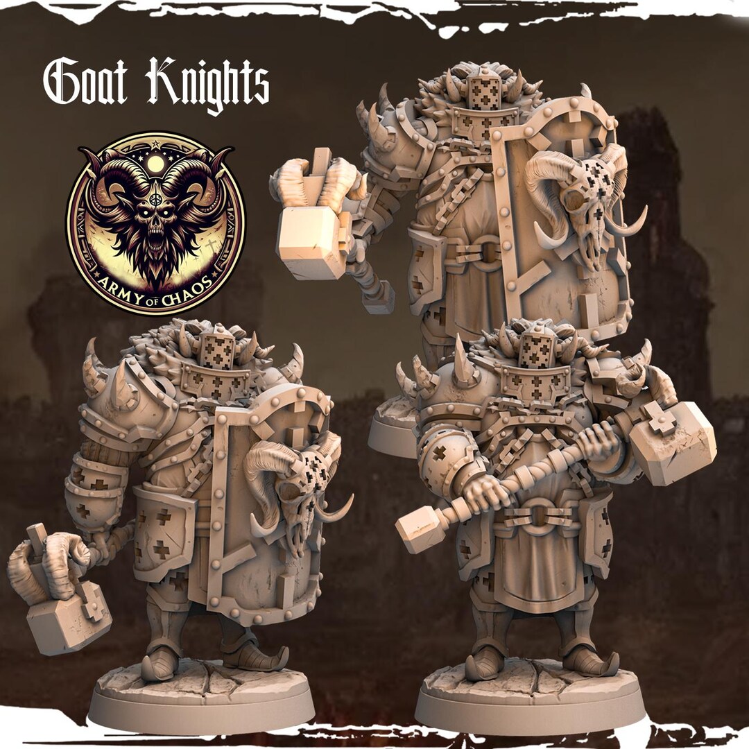 Goat Knights Set | Dnd Satyr Minotaur Collectible Resin Tabletop ...