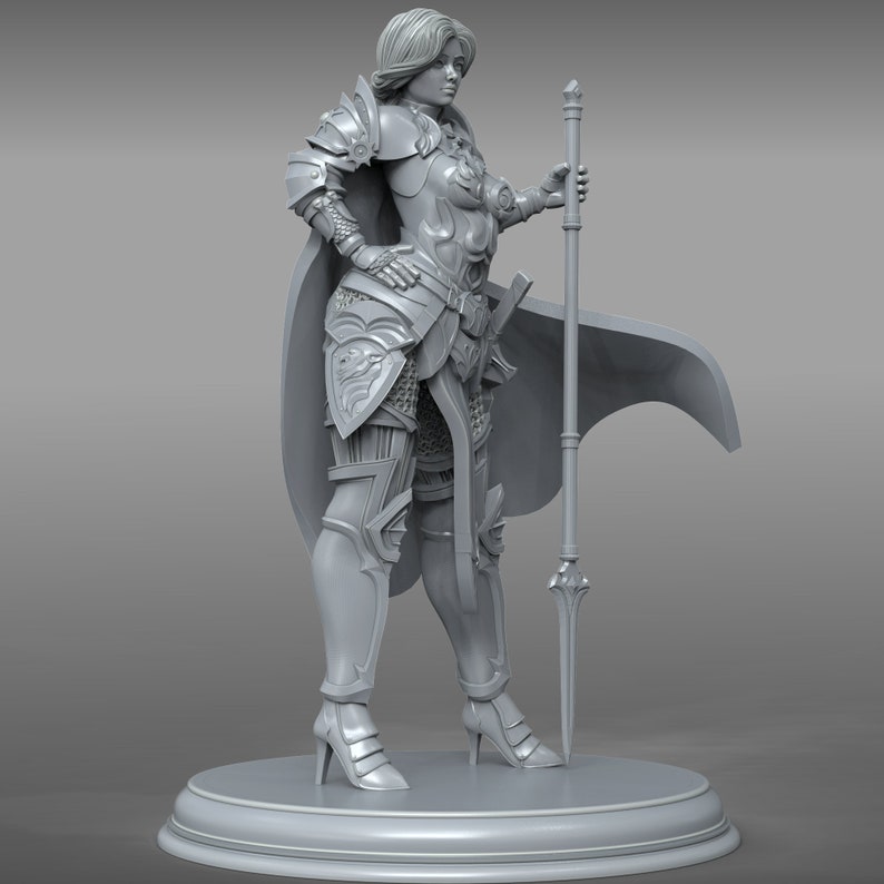 Tiana, the Paladin of Justice Female Fantasy Miniature Dnd 3d Resin Printed Model Pin up ...
