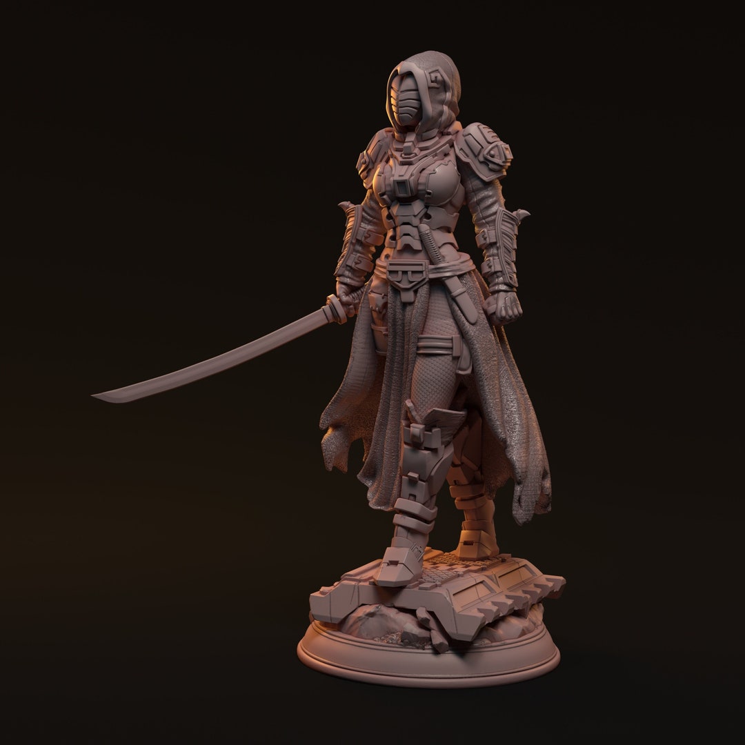 Kara Mint | Female Sci-fi Miniature 3d Resin Miniature | 32mm / 75mm ...