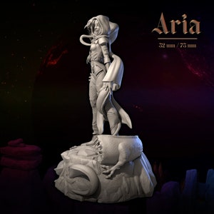 Aria Female Sci-fi Fantasy Miniature 3d Resin Print Model Miniature 32mm / 75mm by Dungeons and ...