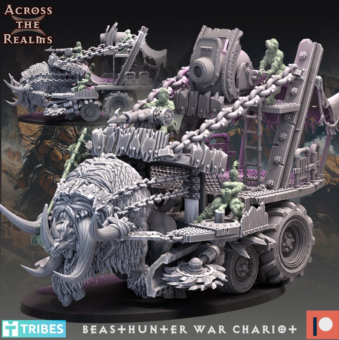 Beast Hunter War Chariot | Large Collectible Orc Barbarian Mount ...