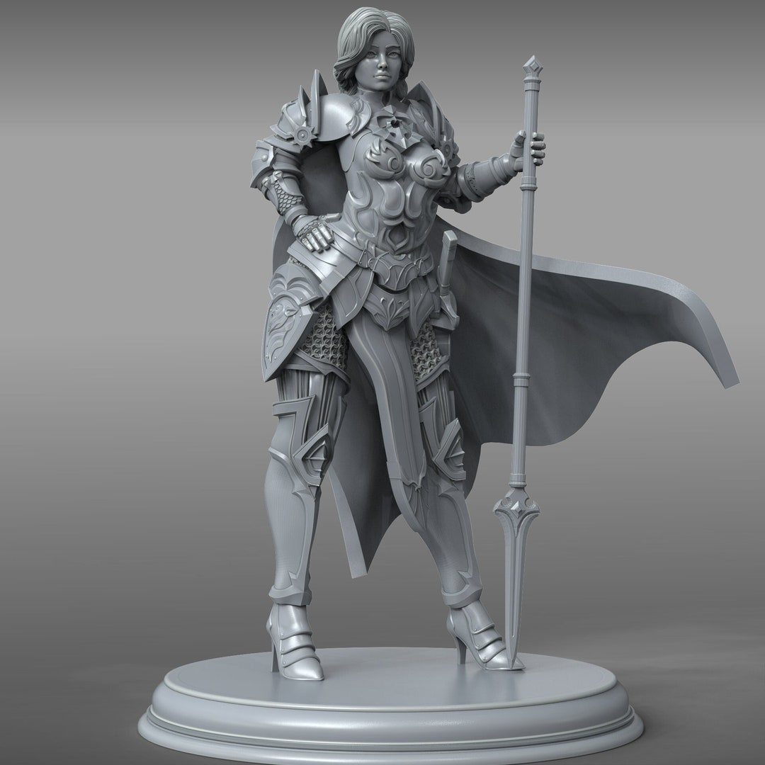 Tiana, the Paladin of Justice | Female Fantasy Miniature Dnd 3d Resin Printed Model Pin up ...