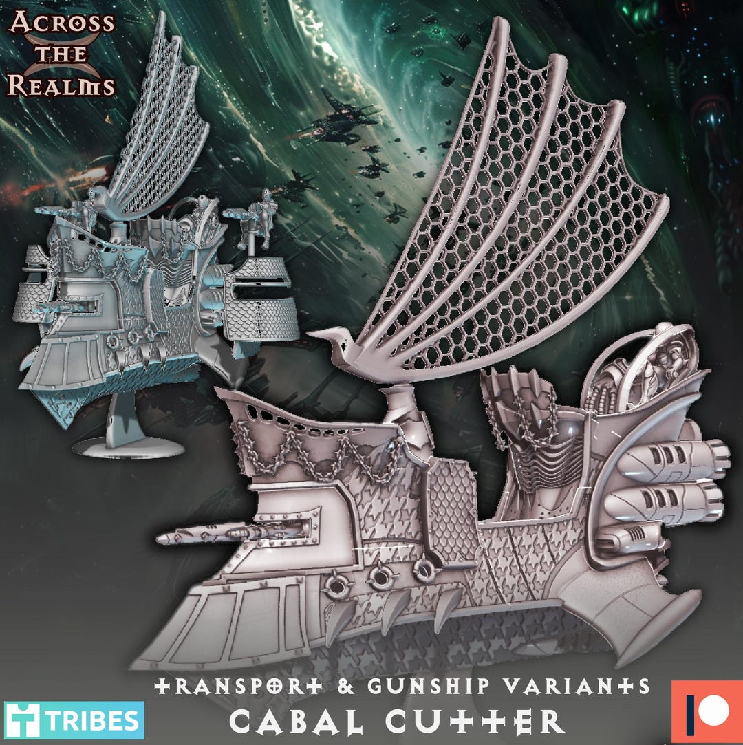 Cabal Cutter Sci-fi Space Ship Large Scale Tabletop Terrain Model by ...
