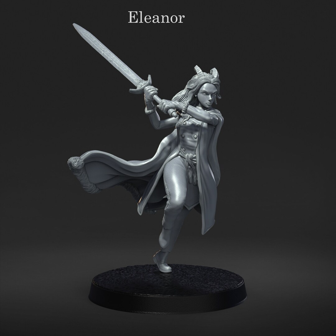 Eleanor & Anette | Dnd Female Dremon and Dragonewt Miniature | 32mm ...