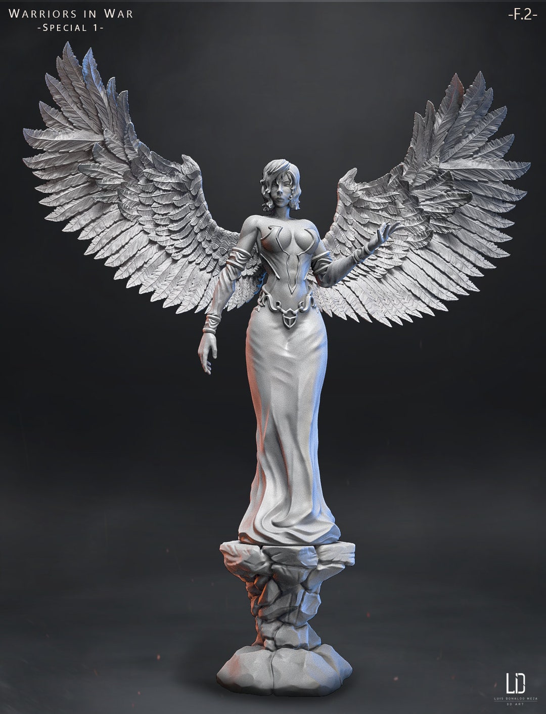 Zuriel | Ld3dart | Fantasy Miniature Aasimar Valkyrie Angel Female Pin ...