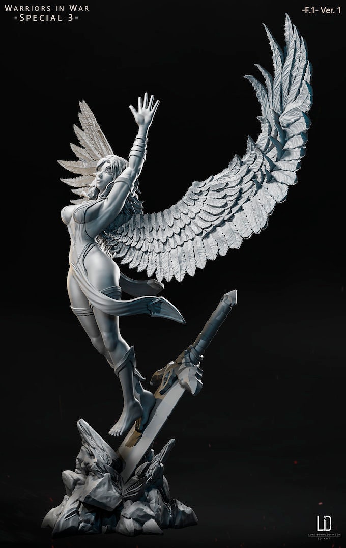 Shamsiel Fantasy Miniature Aasimar Valkyrie Angel Female Pin up ...