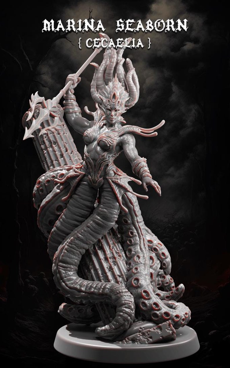 Marina Seaborn | Female Fantasy Mermaid Scylla Cecaelia Monster Girl 3D ...